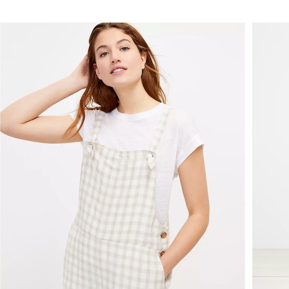 Lou & Grey | Jeans | Lou Grey Gingham Linen Overalls | Poshmark